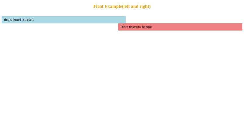 Float Example(left and right)