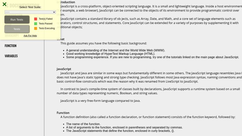 JS Technical Documentation page
