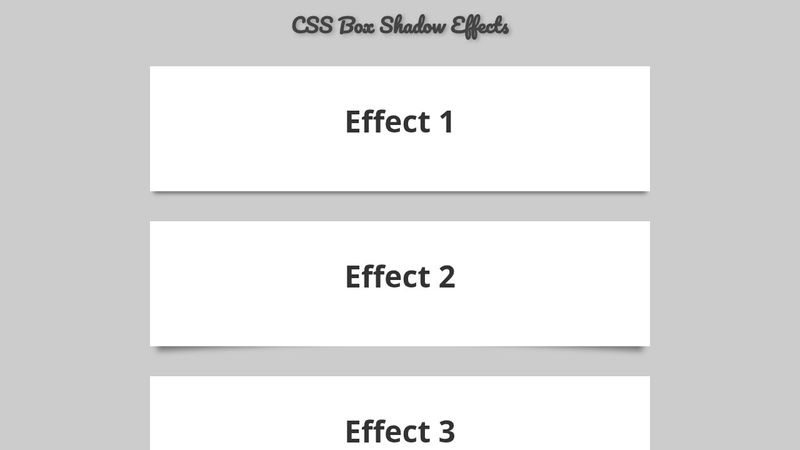 Css3 Box Shadow Effects