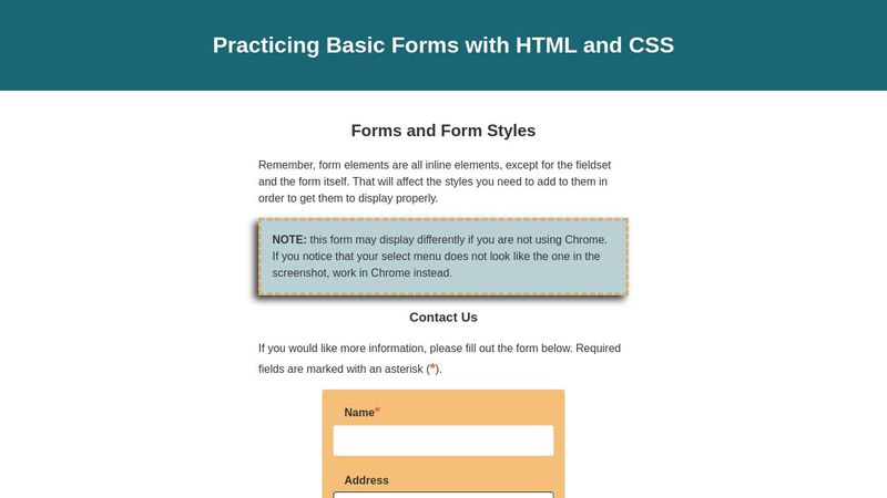 basic form styles - STARTER