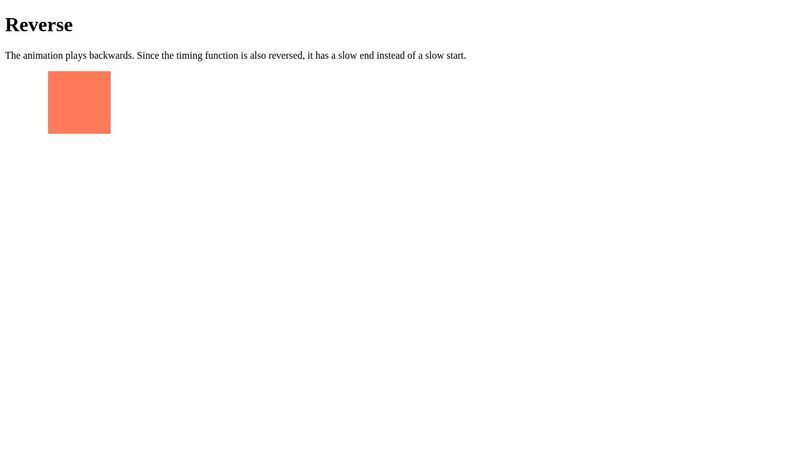 CSS animation-direction: reverse