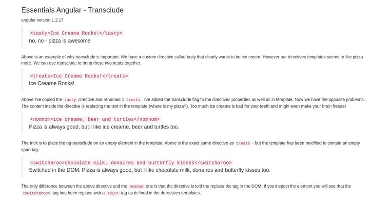 Essentials Angular - Transclude.