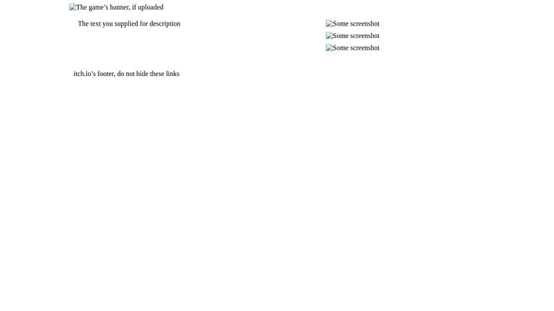 itch.io Custom CSS Page Template