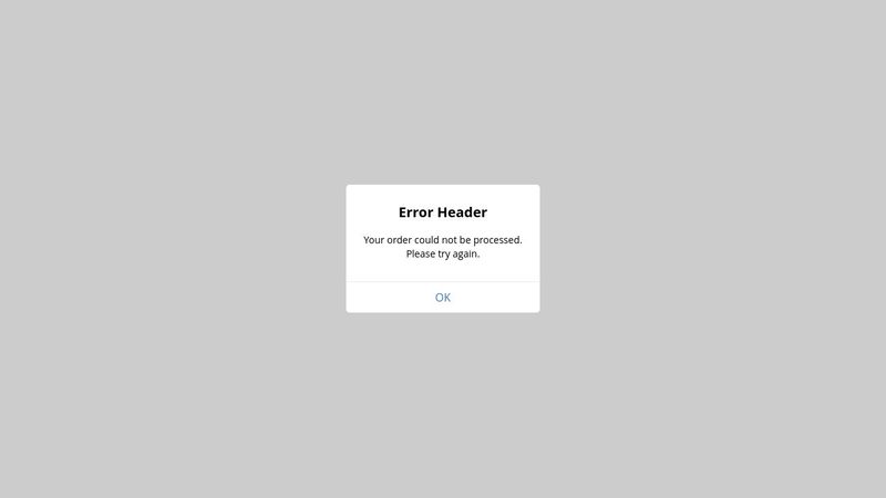Mobile Modal Error Message - Non-Retina