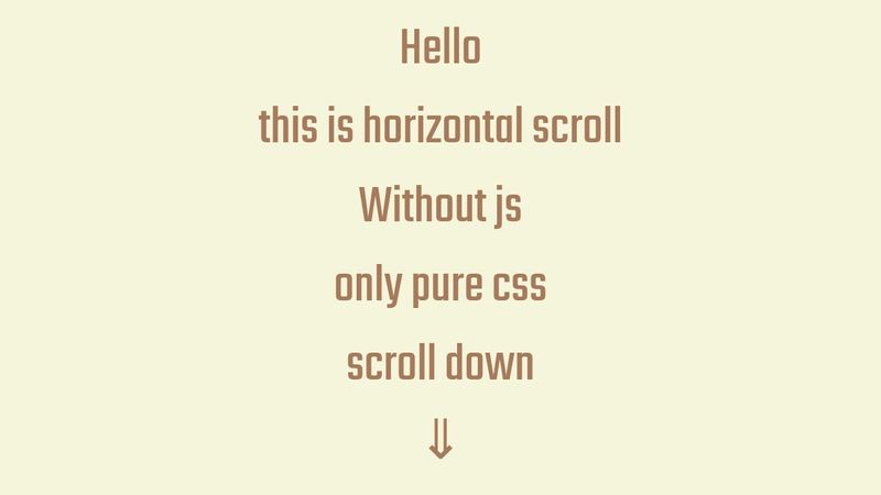 Horizontal scroll ONLY CSS