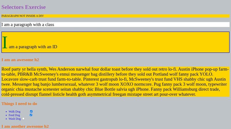 Challenge: CSS Selectors