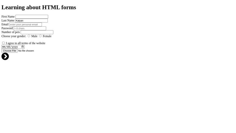 HTML FORMS and inputs