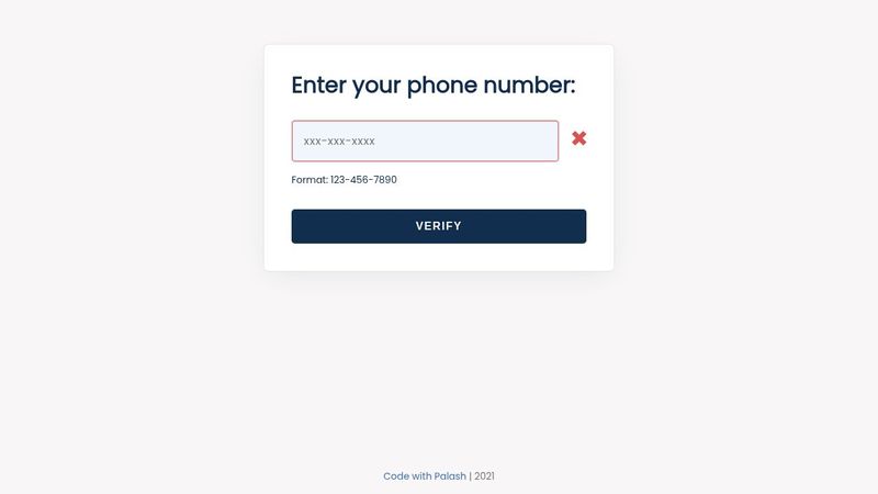 Phone Number Validation In HTML
