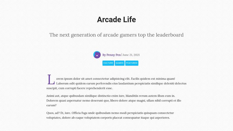Codepen Challenge: Magazine Layout