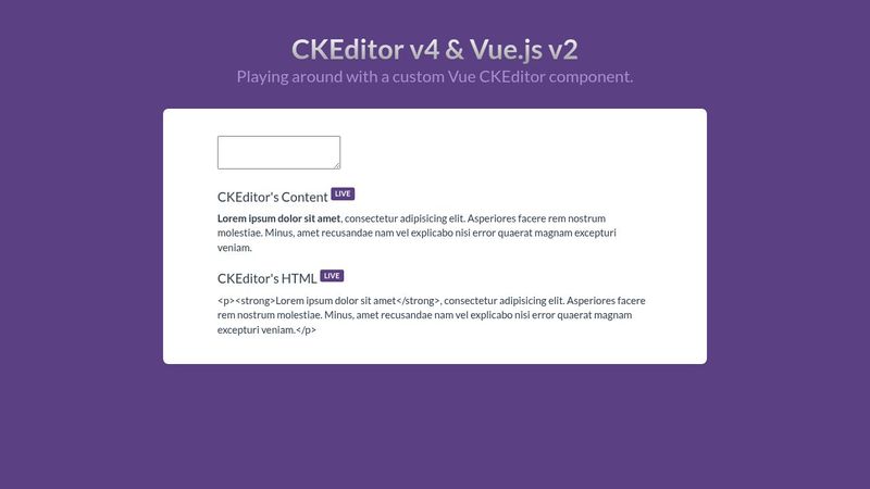 CKEditor v4 & Vue.js v2