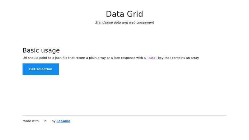 Data Grid Component