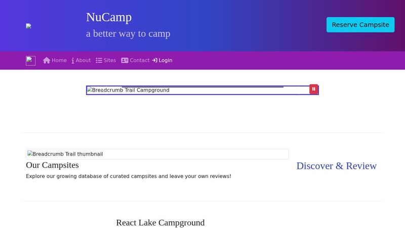 NuCamp Home Page (Bootstrap)