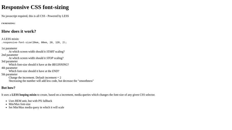 Responsive CSS font-sizing