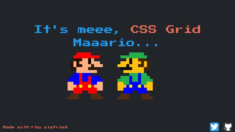 CSS Grid 8 bits Mario & Luigi