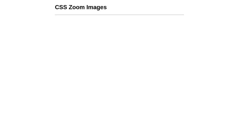 CSS Zoom images