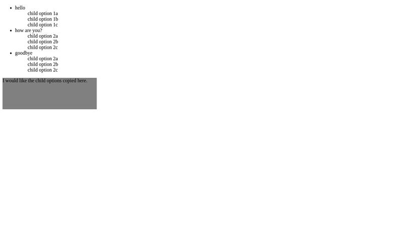copy child elements to a separate div