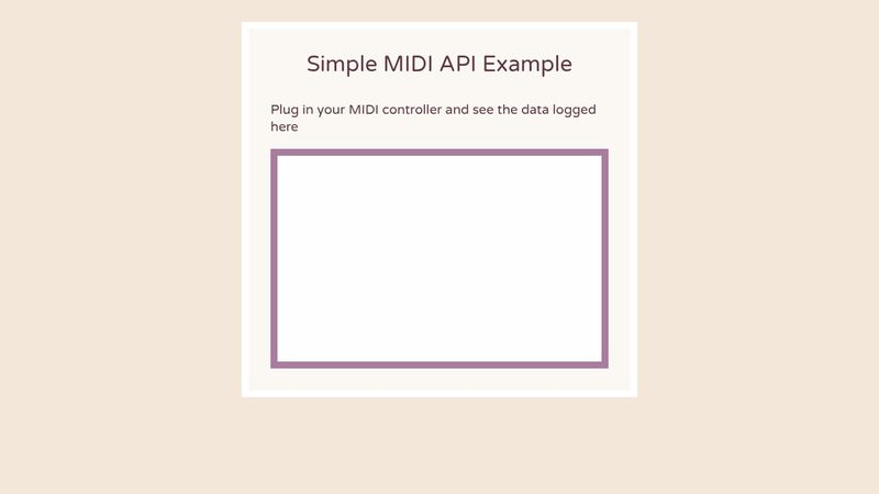 Web MIDI API Example