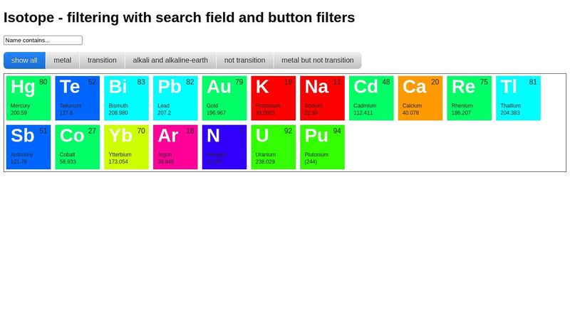 Isotope - filtering