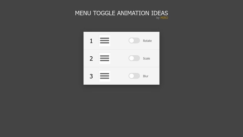 Menu Toggle Animation Ideas