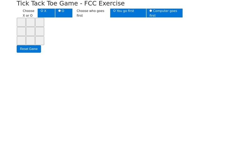 Tick Tack Toe Game - FCC