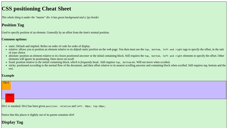 css position cheatsheet