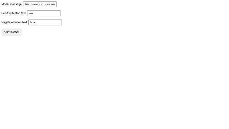 Custom confirm modal