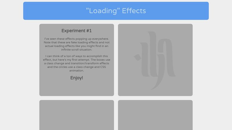 "Loading" Effects Experiment #1