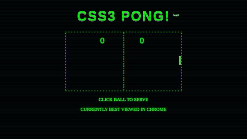 CSS3 Pong