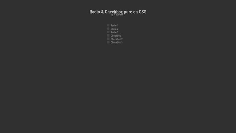 Radio & Checkbox pure on CSS by VadimW