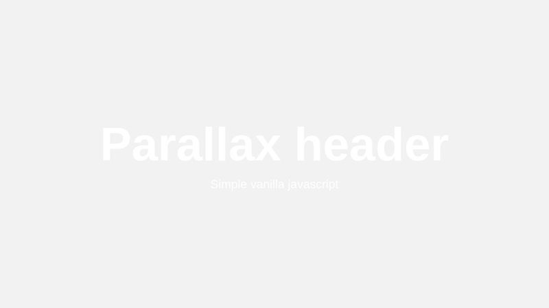 parallax header Vanilla JS