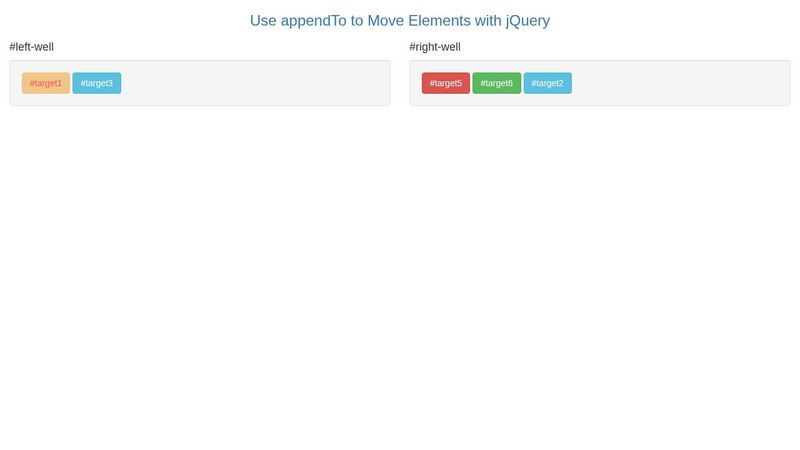Use appendTo to Move Elements with jQuery