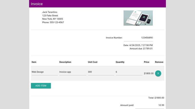 Vue Invoice