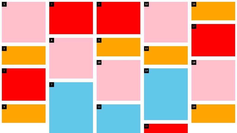 Responsive Pure CSS Masonry Layout - Column Count