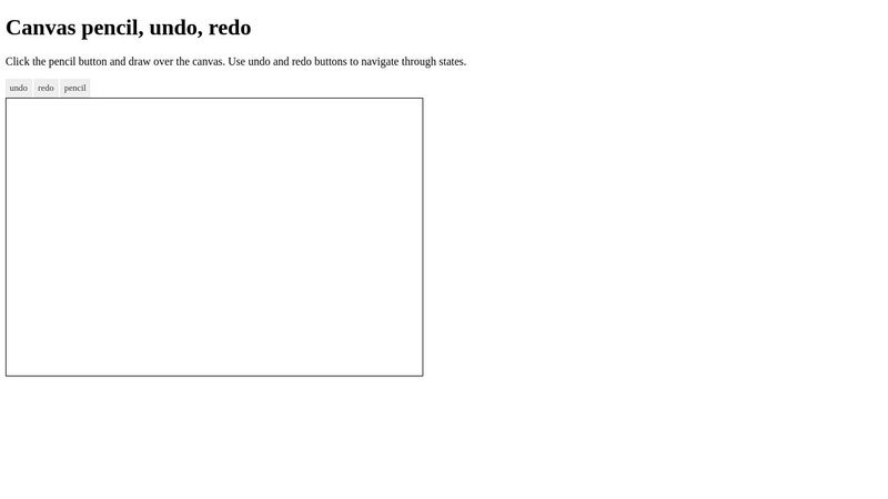 Canvas undo and redo functionality