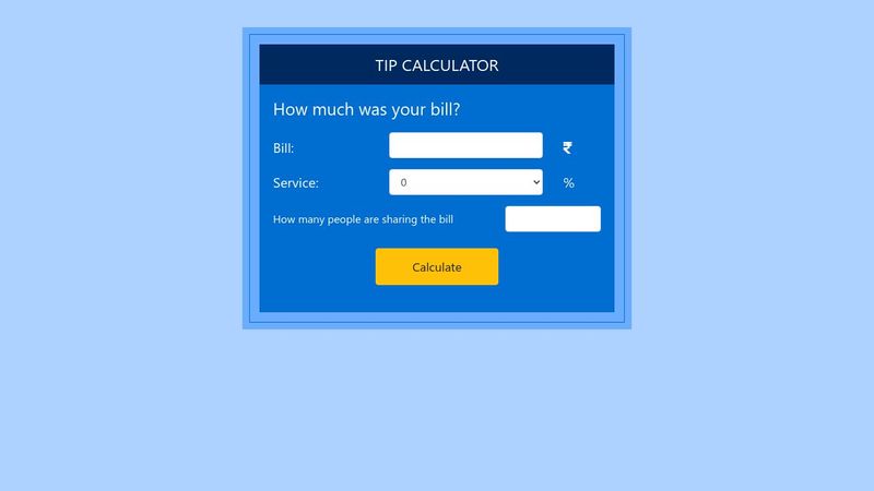 Tip Calculator Bootstrap 4
