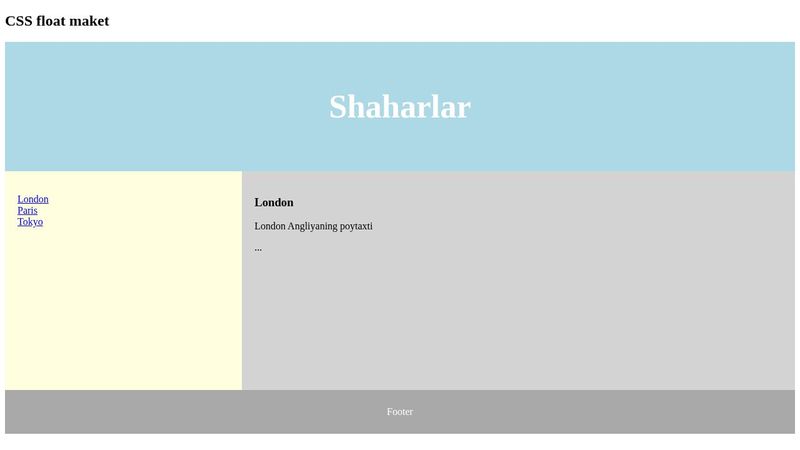 CSS float maket