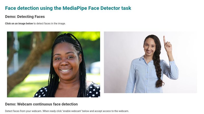 MediaPipe Face Detector for web