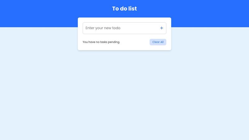 To do list with localstorage