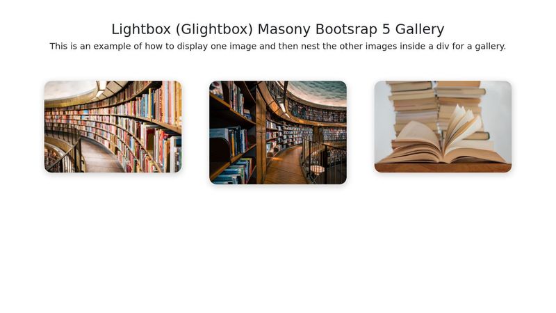 Lightbox (Glightbox) Masony Bootsrap 5 Gallery