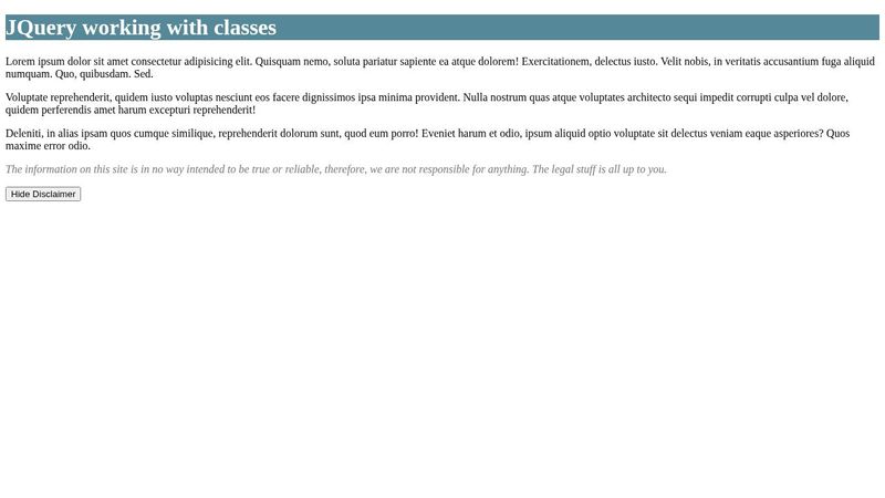 JQuery Working with Classes
