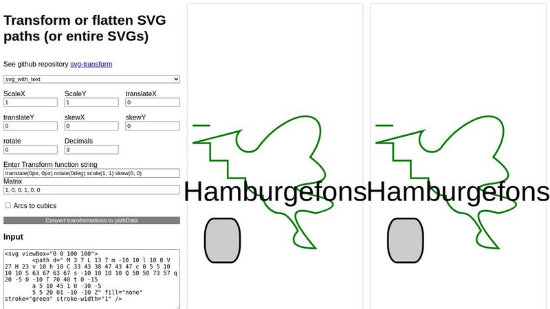 Transform or flatten SVG paths (or entire SVGs)