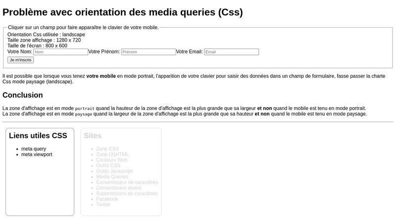 Problème avec orientation des media queries (Css)