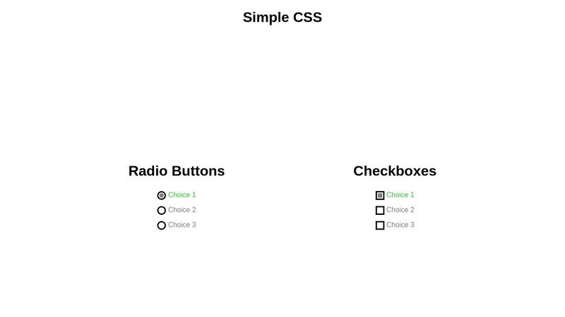 Simple CSS Radio Buttons / Checkboxes