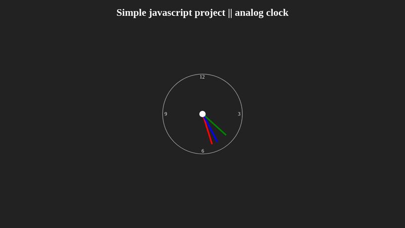 simple javascript project || analog clock