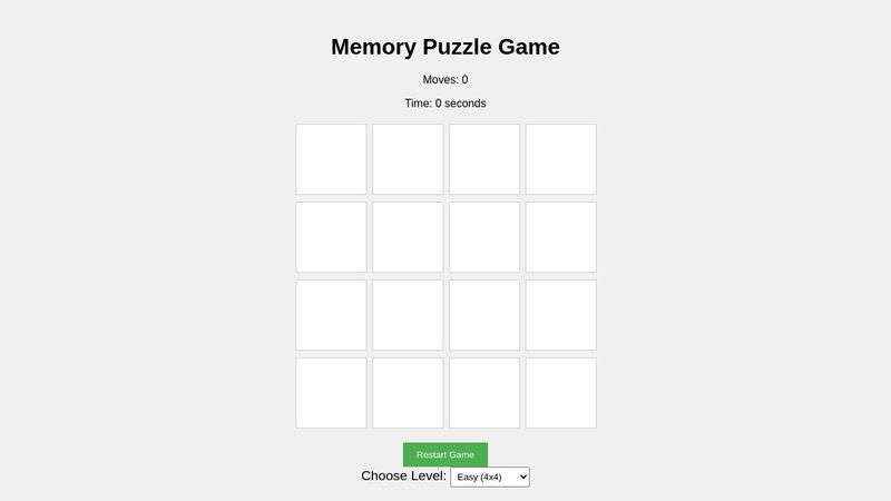 Memory Puzzles Game