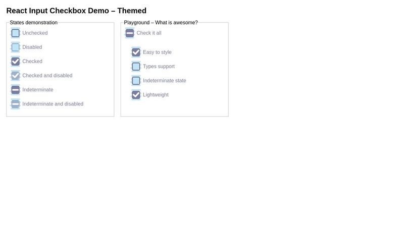 react-input-checkbox demo – themed