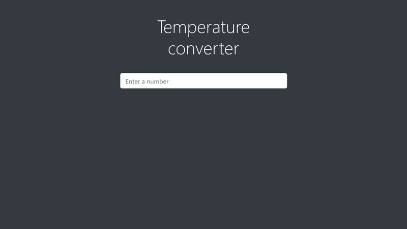 Temperature Converter - Html javascript bootsrap