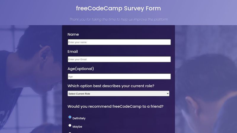 FreeCodeCamp:SurveyForm