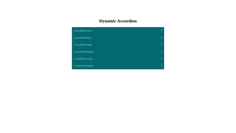 Dynamic Accordion Using CSS & JS