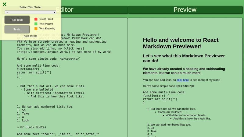 Markdown Previewer (React)